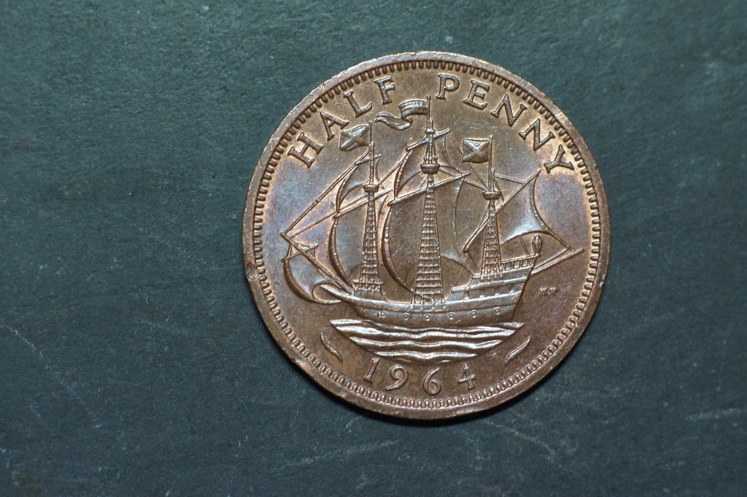 1964 Half Penny Coin Great Britain Elizabeth II - Etsy