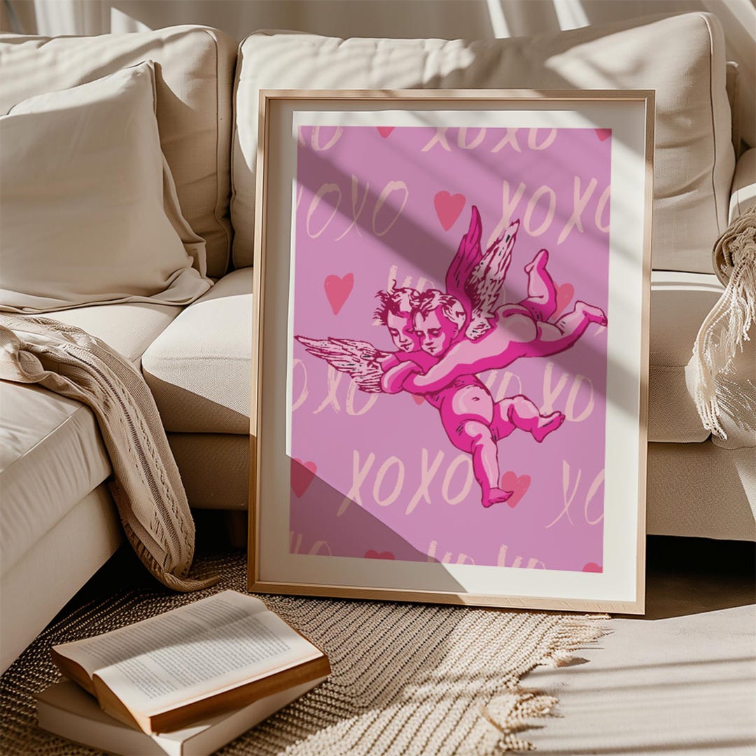Valentines Day Print, Cupid Art Print,valentines Day Decor,valentines ...