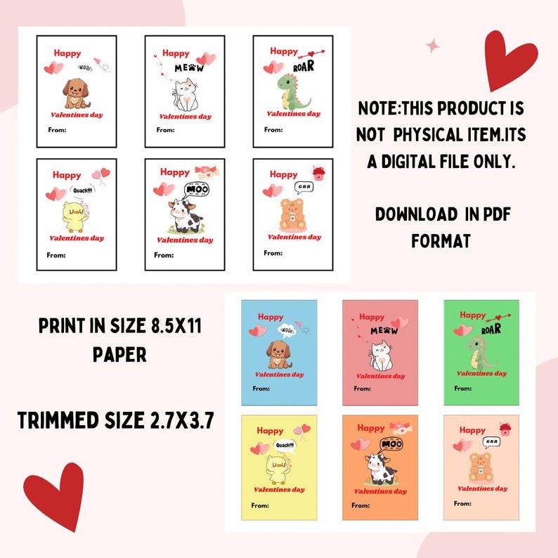 Printable Valentines Day Card, Printable Cards for Kids, Valentines ...