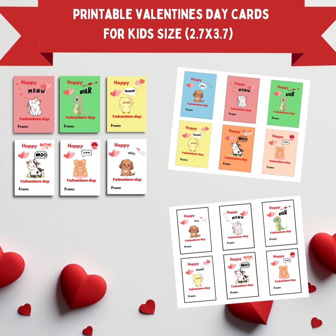 Printable Valentines Day Card, Printable Cards for Kids, Valentines ...