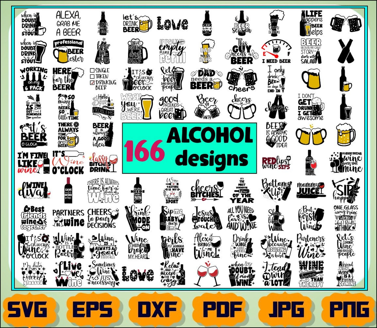 Alcohol SVG Alcohol SVG Bundle Drinking SVG Beer Svg | Etsy Canada