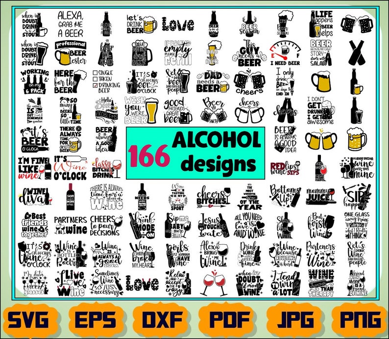 Alcohol SVG Alcohol SVG Bundle Drinking SVG Beer Svg | Etsy Canada