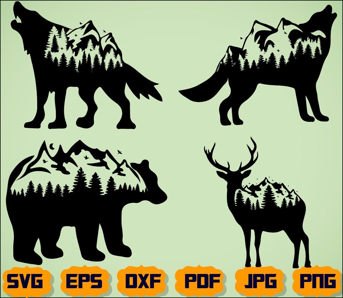 Mountain Animal Svg Forest Animal Svg Wild Animal Svg | Etsy