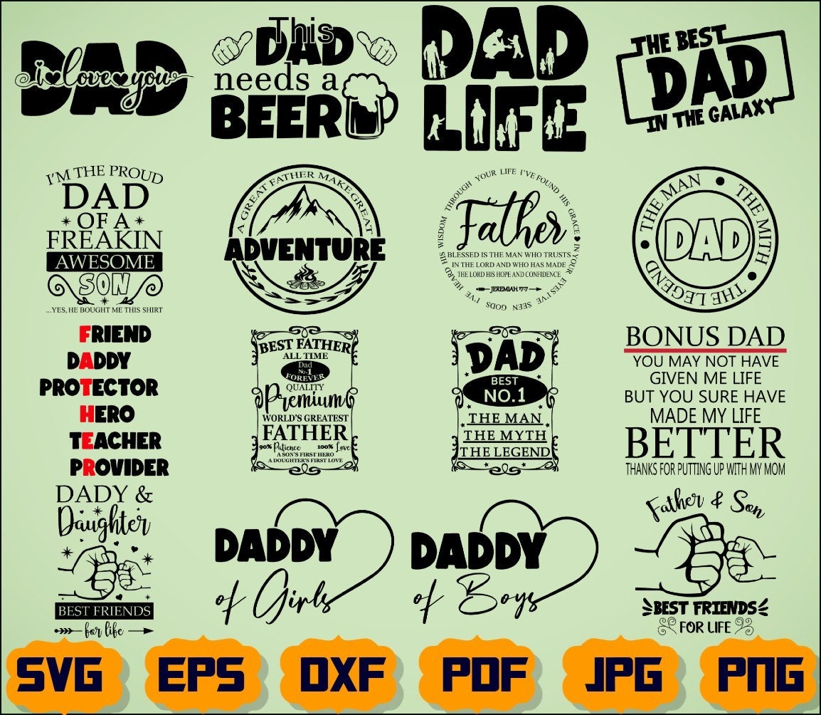 Dad Svg Bundle Father Svg Daddy Svg Dad Cut File Dad - Etsy Australia
