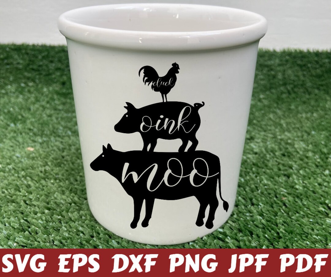Cluck Oink Moo SVG Koe SVG Varken SVG Kip Svg Farm - Etsy België