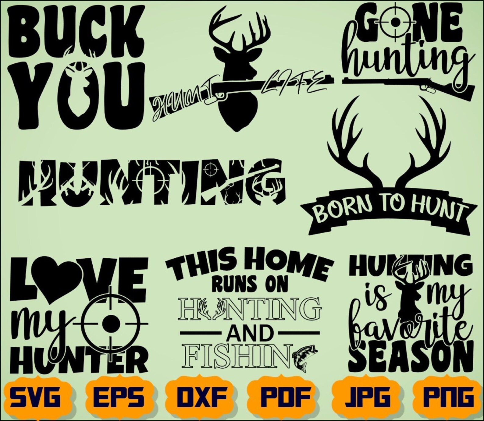 Hunting Svg Hunting Cut Files Hunting Silhouette Hunting - Etsy