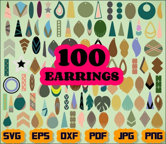 Earring Svg Earring Cut File Earring Silhouette Earring | Etsy