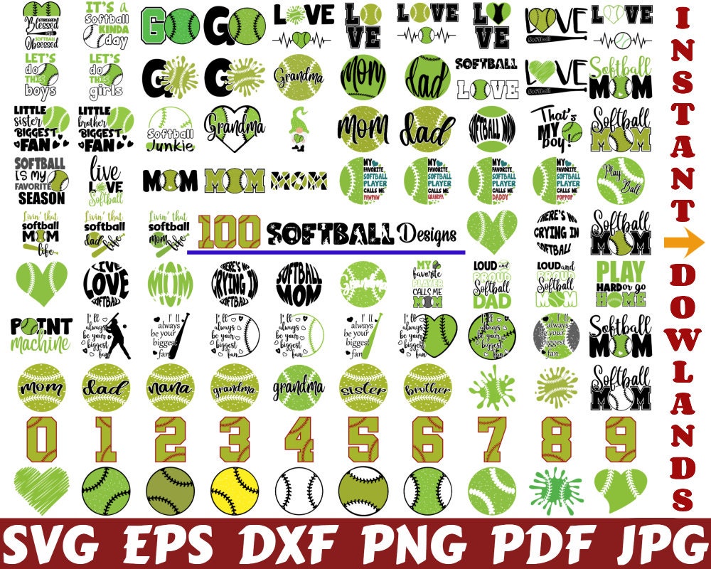 Softball Svg Softball Svg Bundle Sport Svg Softball Mom - Etsy