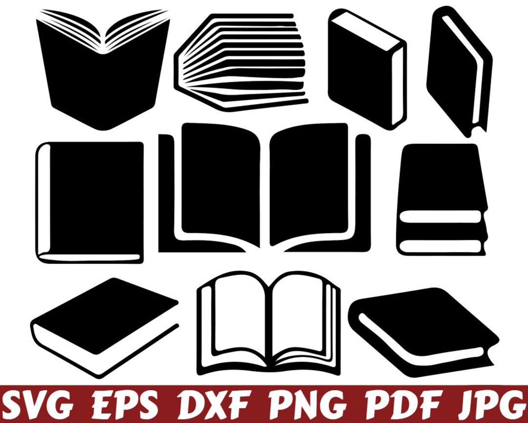 Book Silhouette - Book SVG - Library SVG - Stack of Books SVG - Book ...