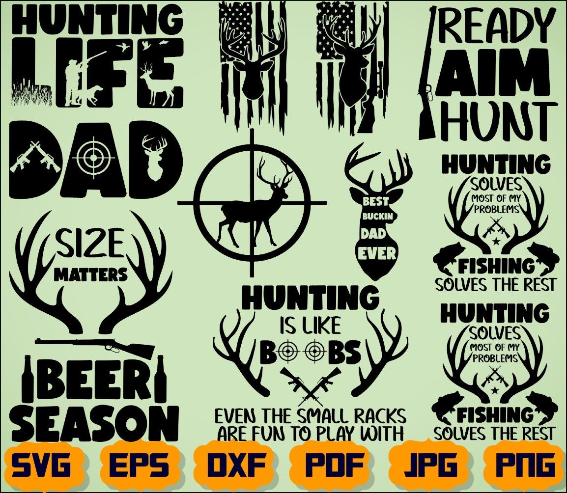 Hunting Svg Hunting Cut Files Hunting Silhouette Hunting - Etsy