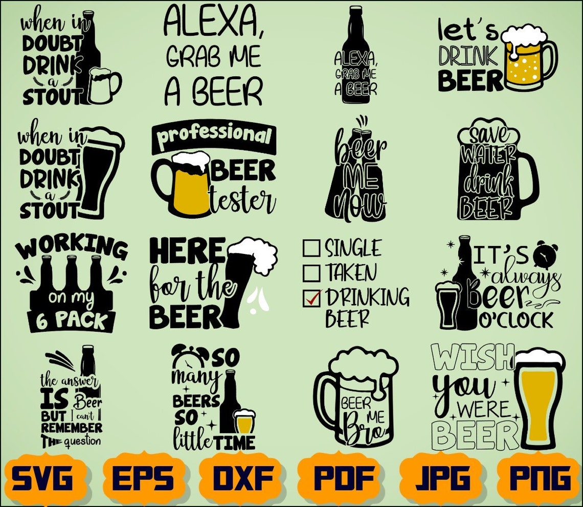 Alcohol SVG Alcohol SVG Bundle Drinking SVG Beer Svg | Etsy Canada