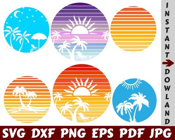 Retro Sunset SVG Sunset SVG Retro SVG Retro Vintage - Etsy