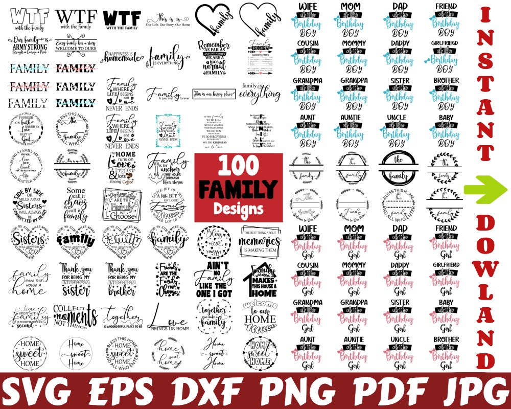 Family Svg Family Cut File Family Svg Bundle Family - Etsy