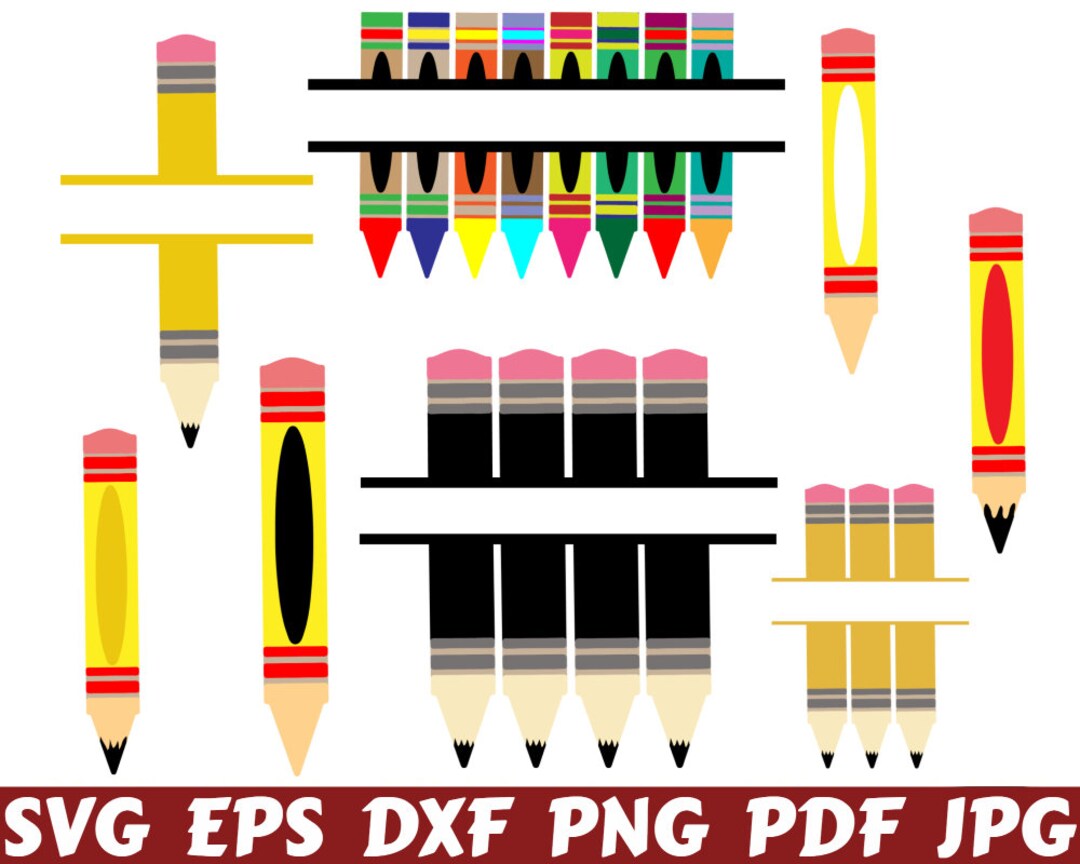Crayon SVG - Crayon Monogram SVG - Crayon Cut Files - Crayon Set SVG ...