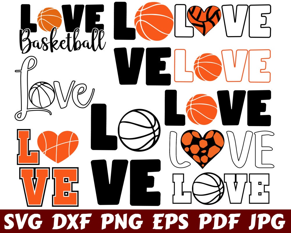 Love Basketball SVG Basketball Lover SVG Basketball Heart | Etsy