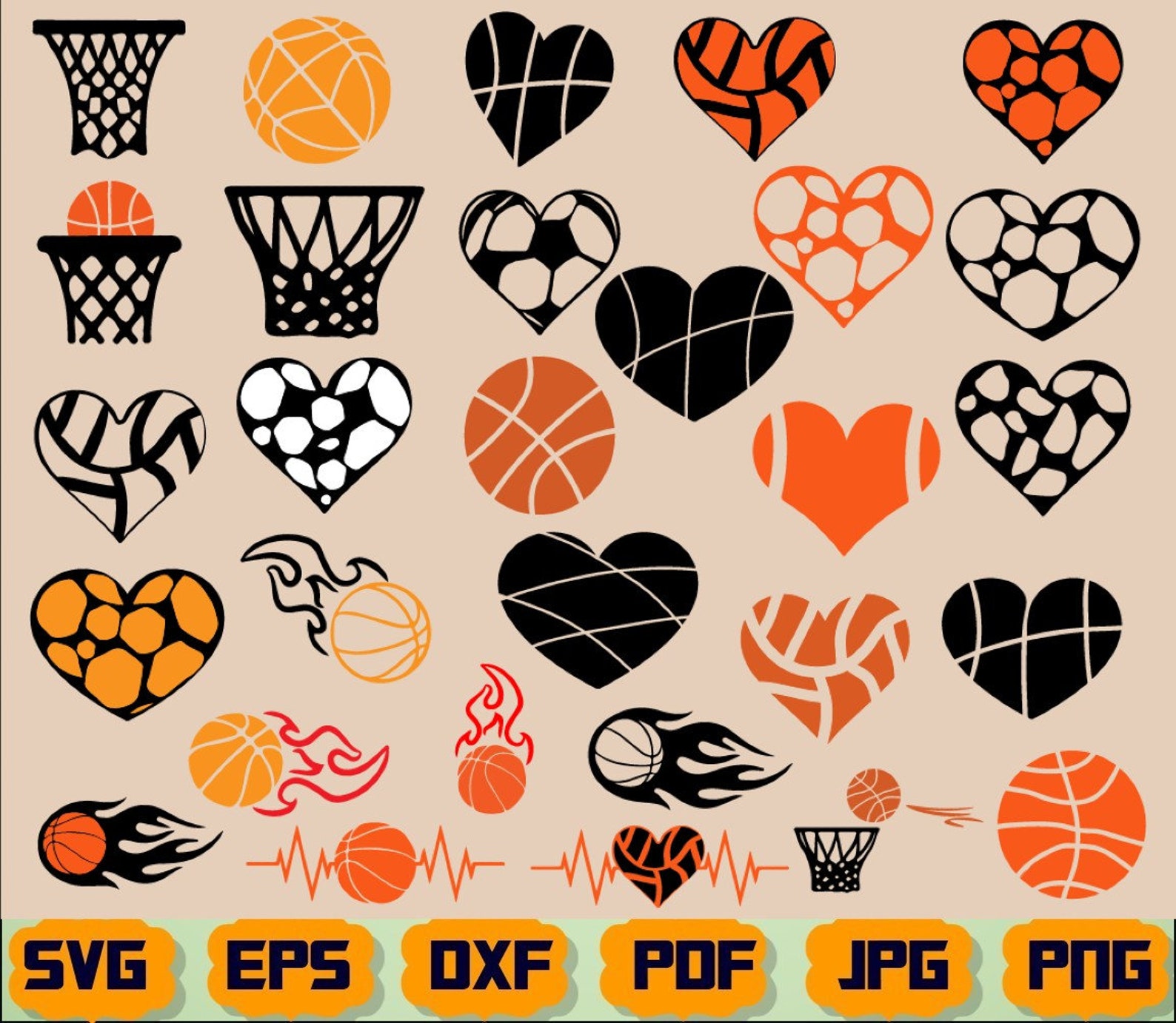 Basketball Svg Basketball Cut Files Basketball Clipart - Etsy