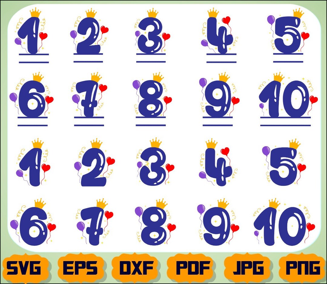 Birthday Boy Number Svg - Birthday Number Svg - Balloons Birthday ...
