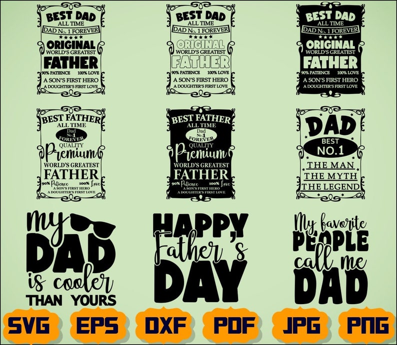Dad Svg Bundle Father Svg Daddy Svg Dad Cut File Dad - Etsy