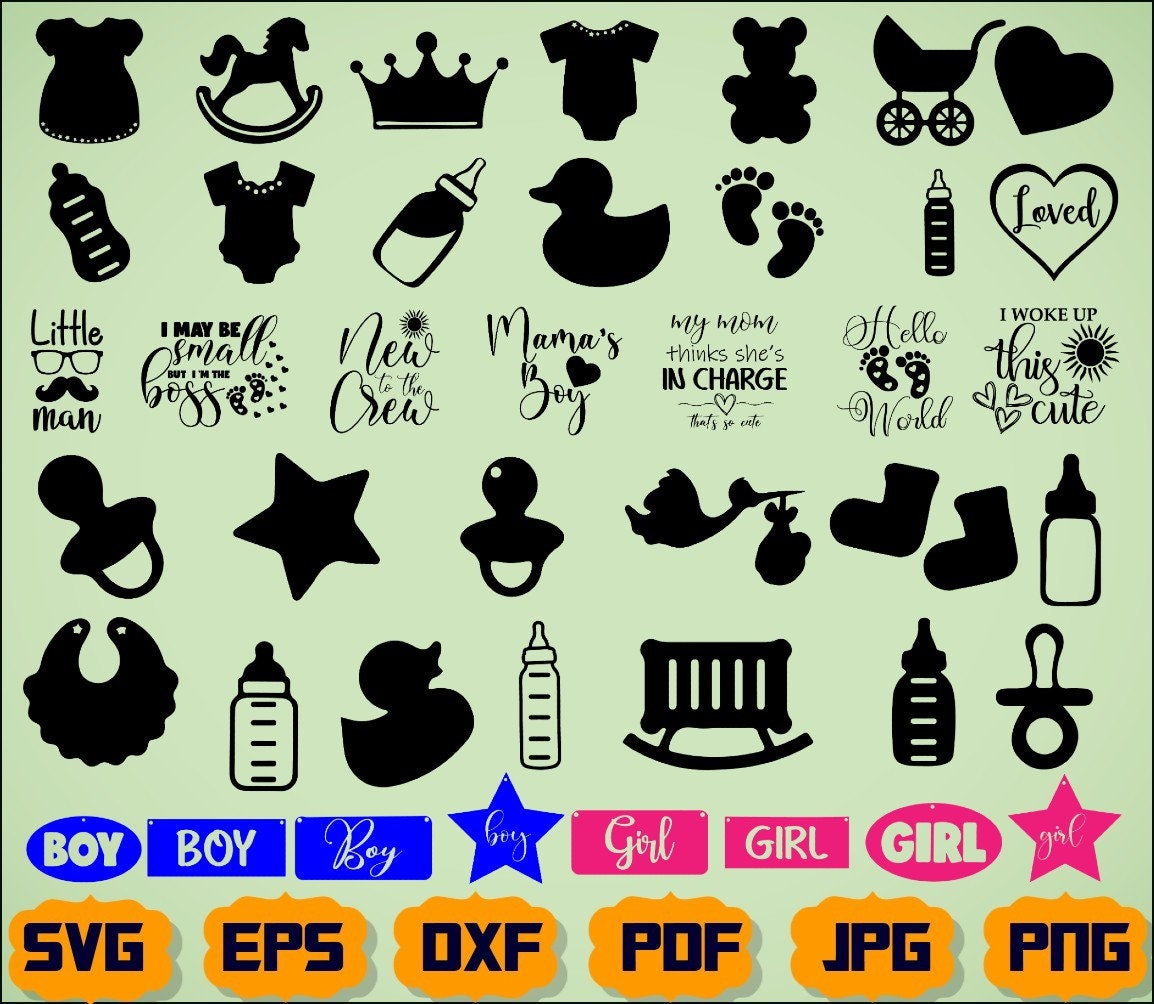 Baby Svg Bundle Baby Svg Dateien Baby Silhouette Baby - Etsy