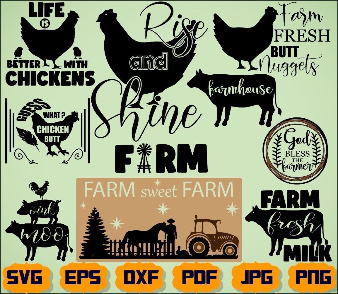 Farmhouse Svg Farm Animal Svg Farm Svg Farm Cut Files | Etsy
