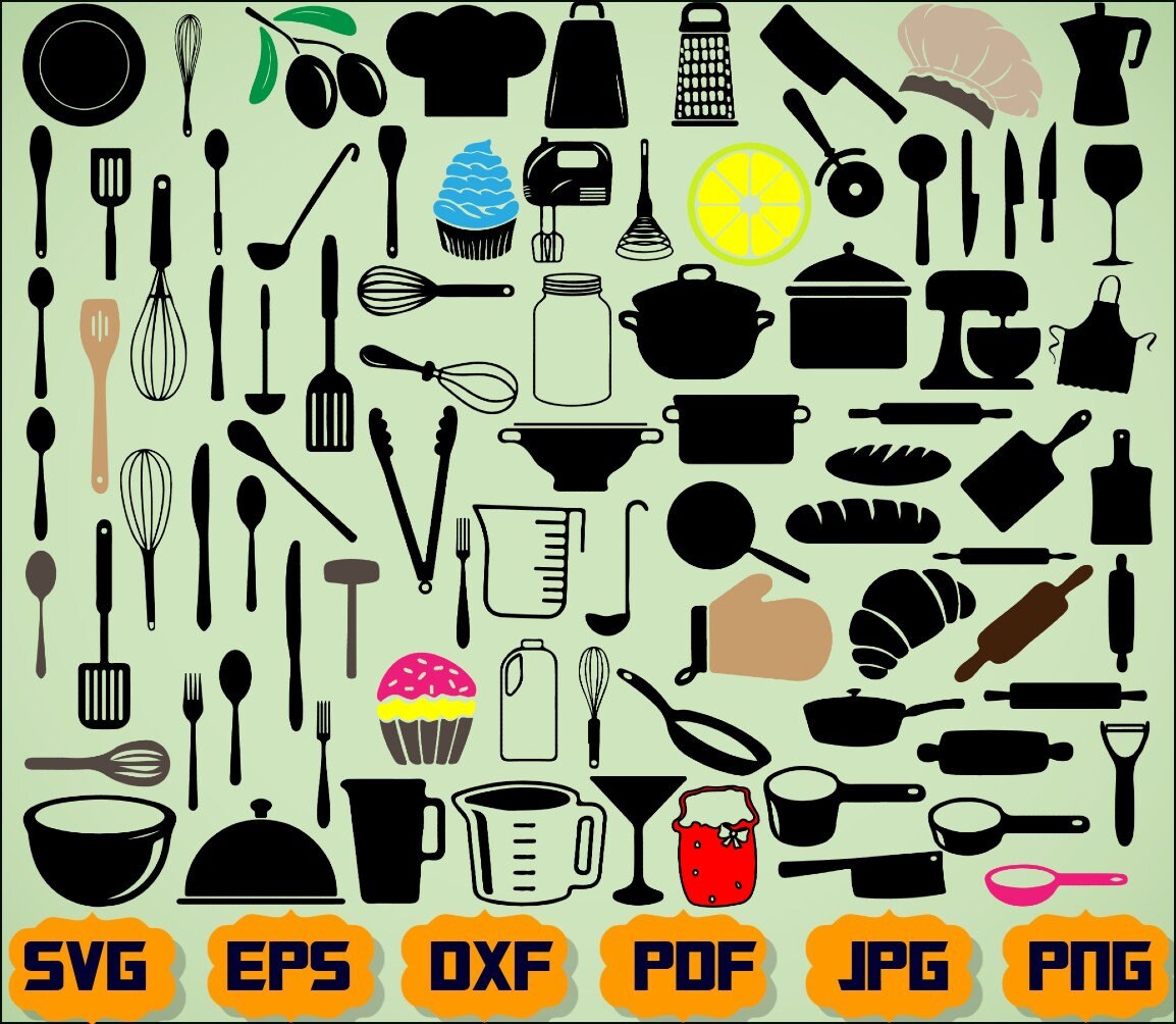 Kitchen Svg Kitchen Cut Files Kitchen Silhouette Kitchen - Etsy