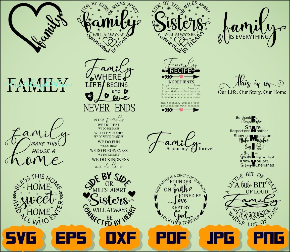 Family Svg Family Cut File Family Svg Bundle Family - Etsy Canada