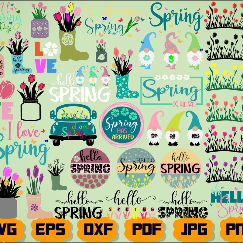 Welcome Spring Clipart - Etsy