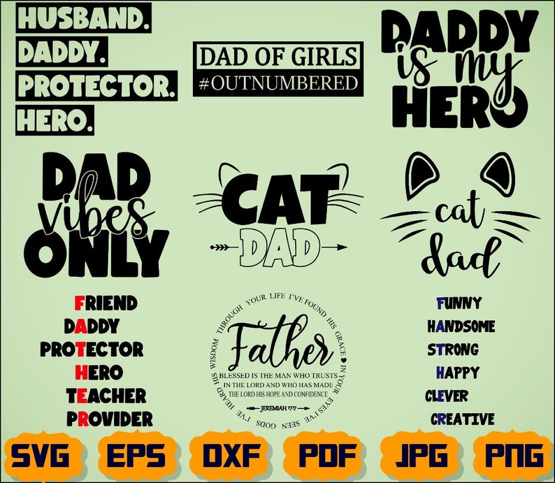 Dad Svg Bundle Father Svg Daddy Svg Dad Cut File Dad - Etsy