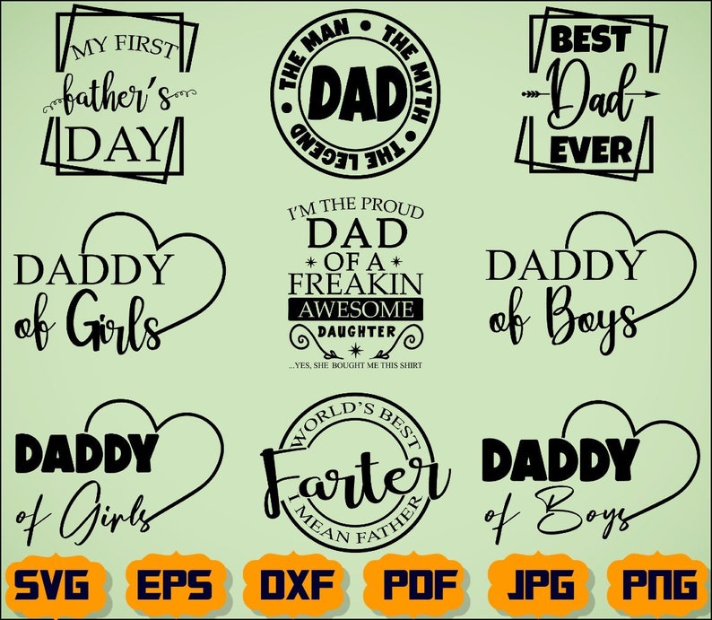 Dad Svg Bundle Father Svg Daddy Svg Dad Cut File Dad - Etsy
