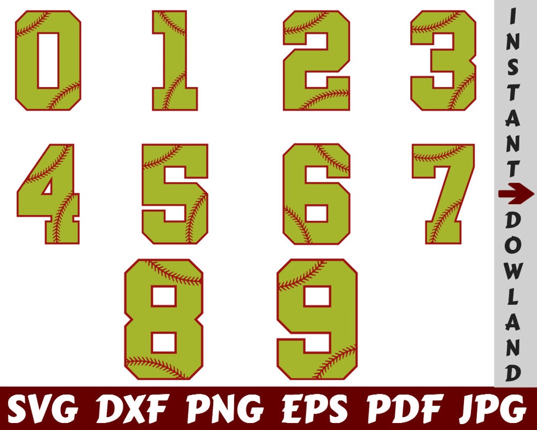 Softball Number SVG - Softball Number SVG - Number SVG - Sport Number ...