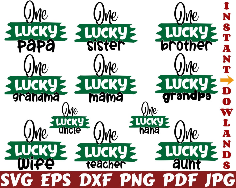 One Lucky Family SVG One Lucky Papa SVG One Lucky Mama SVG | Etsy
