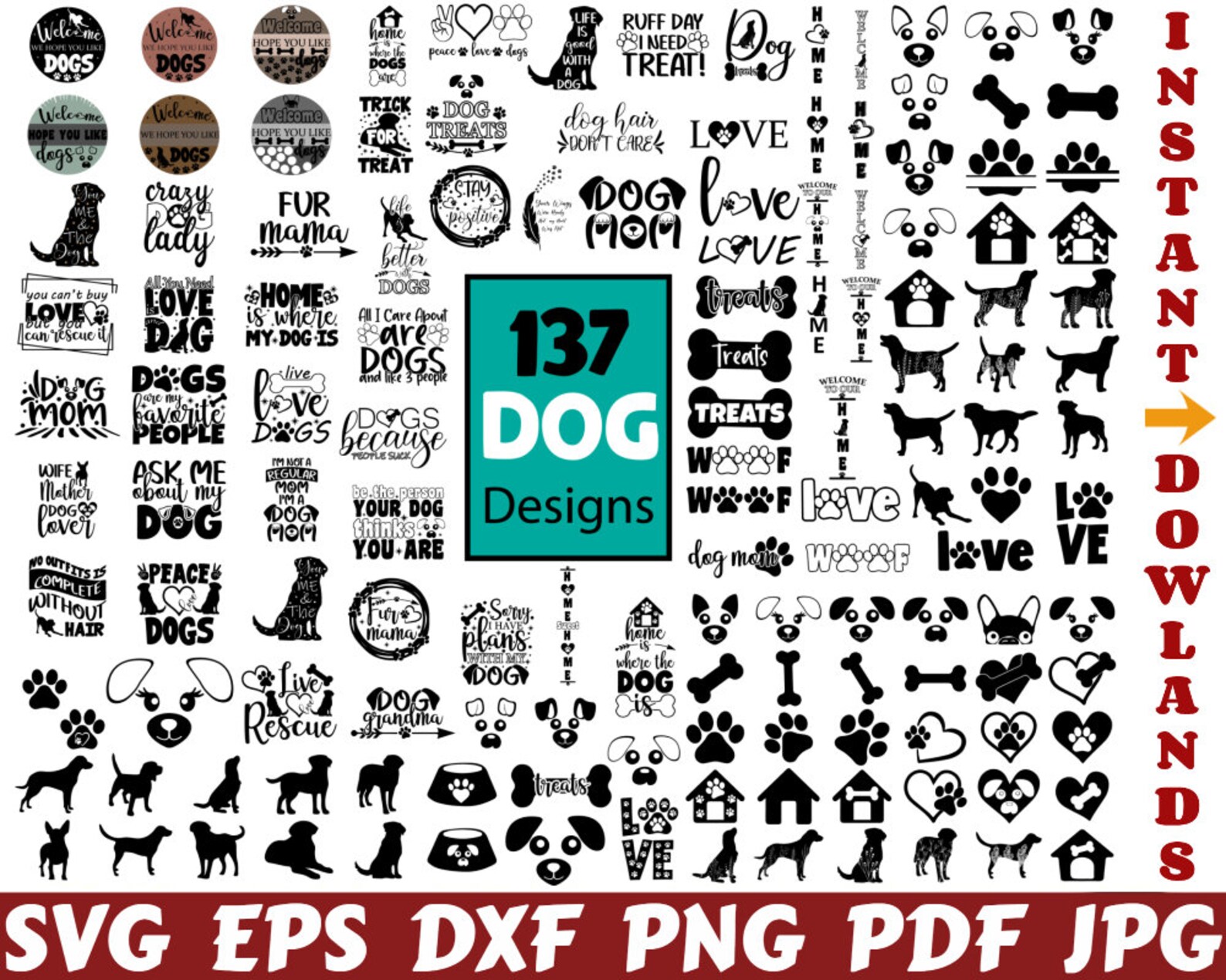 Dog Svg Bundle Dog Cut Files Dog Mom Svg Dog Lover Svg - Etsy