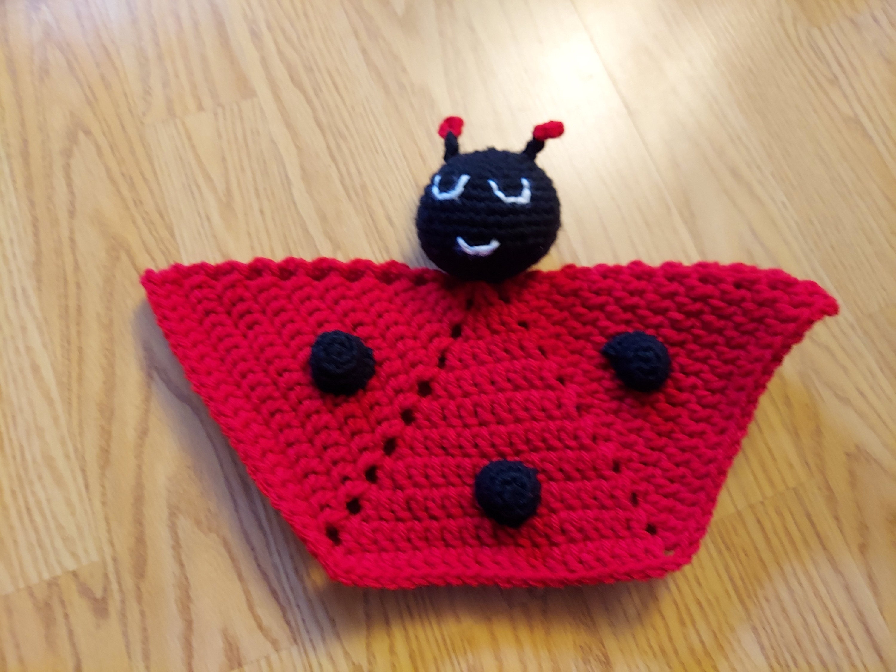 Ladybug Security Blanket Blanket Crochet Pattern Crochet - Etsy