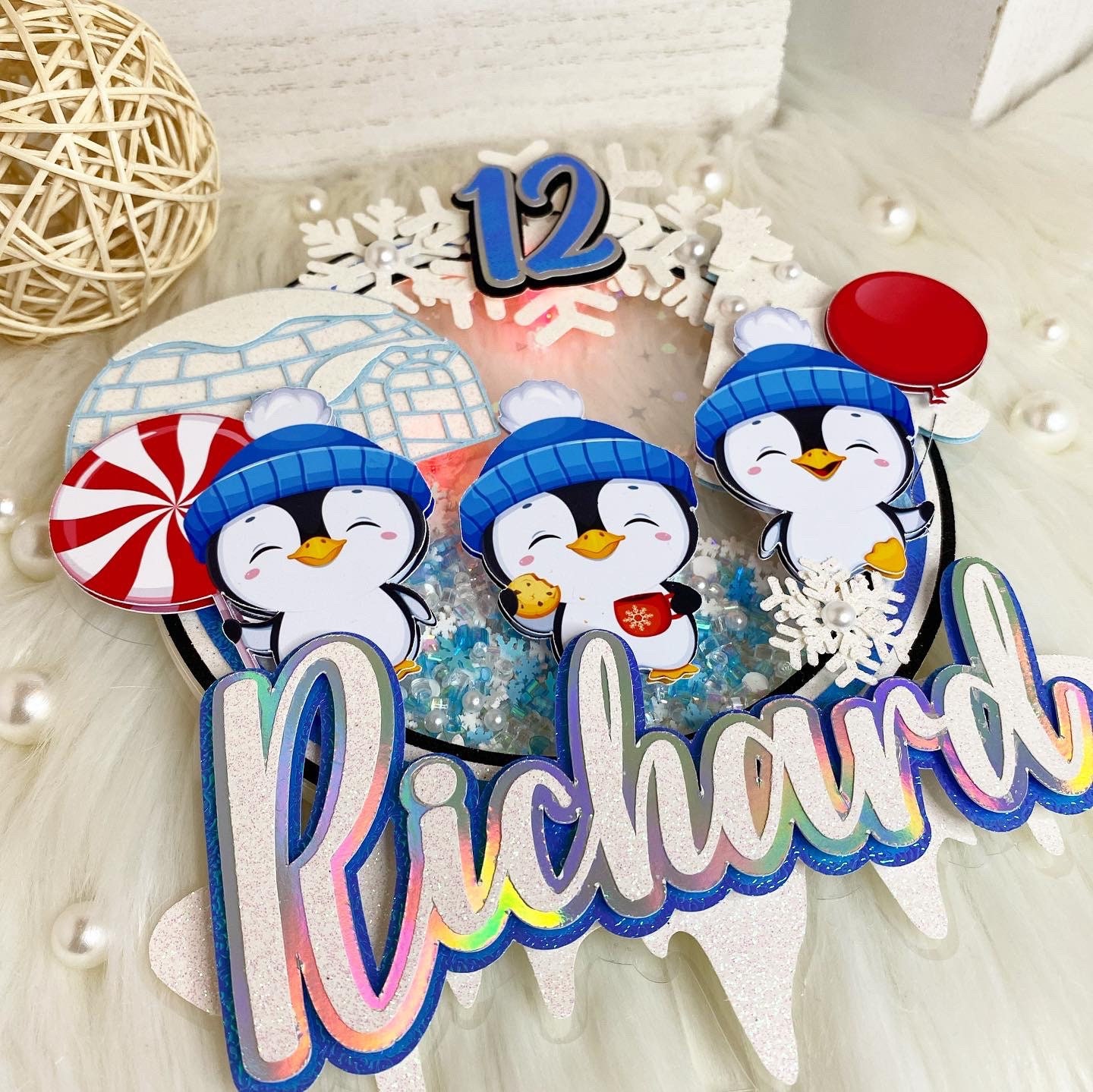 Winter Penguins Caketopper Penguin Birthday Cake Topper - Etsy