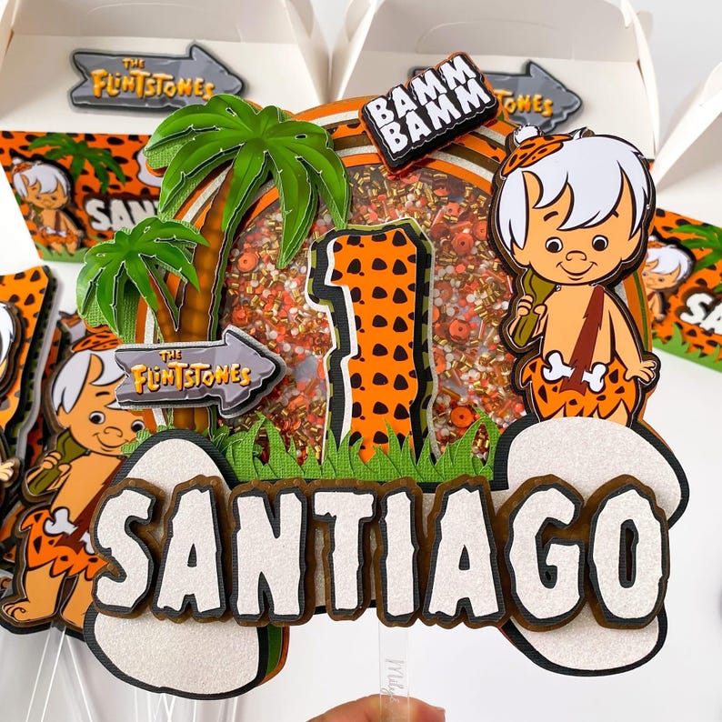 Bam Bam Cake Topper Shaker, Birthday Party Decor - Etsy