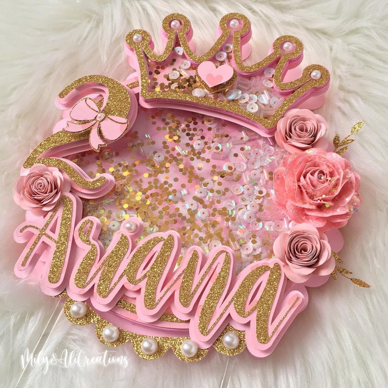 Princess Cake Topper Floral Princess Cake Topper Royal - Etsy