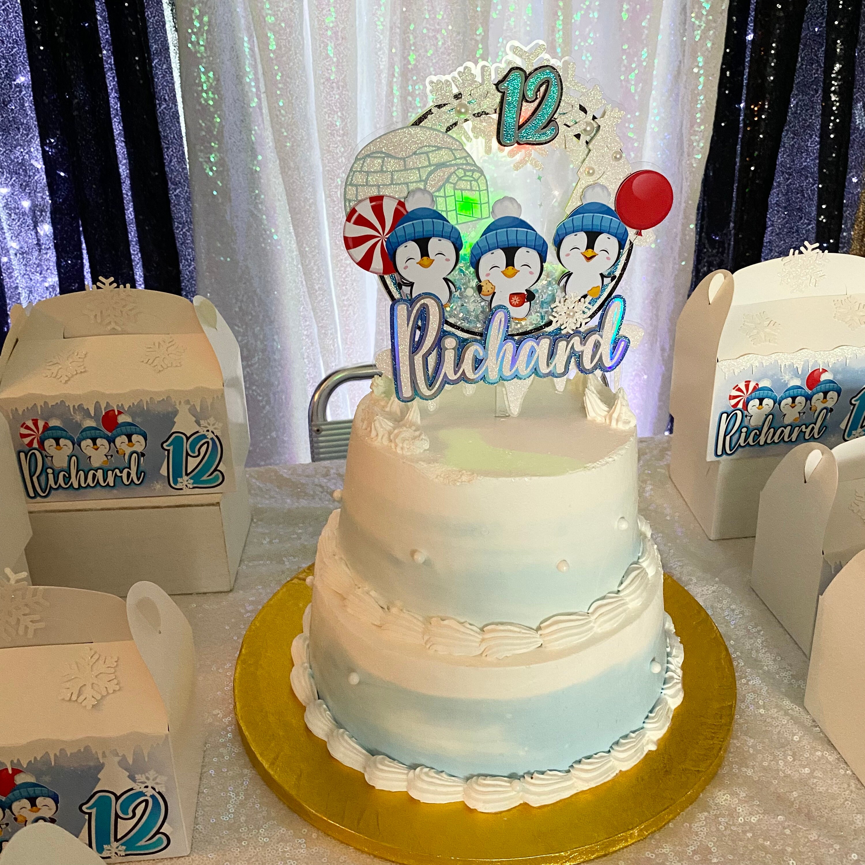 Winter Penguins Caketopper Penguin Birthday Cake Topper - Etsy