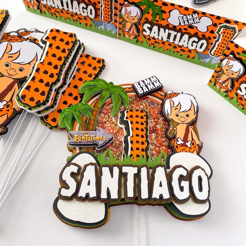 Bam Bam Cake Topper Shaker, Birthday Party Decor - Etsy