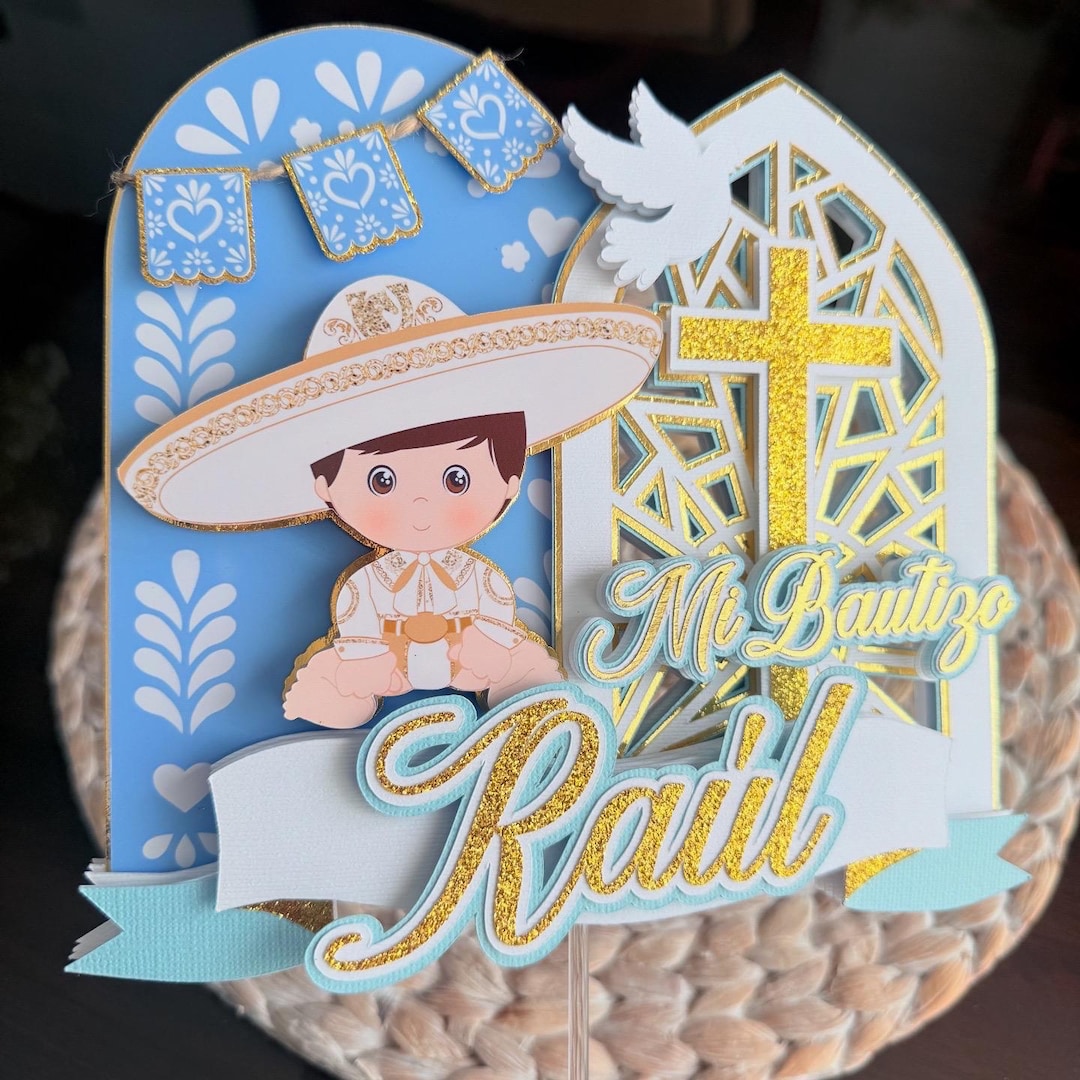 Charro Baptism Cake Topper, Cielito Lindo, Cardstock Decoration - Etsy