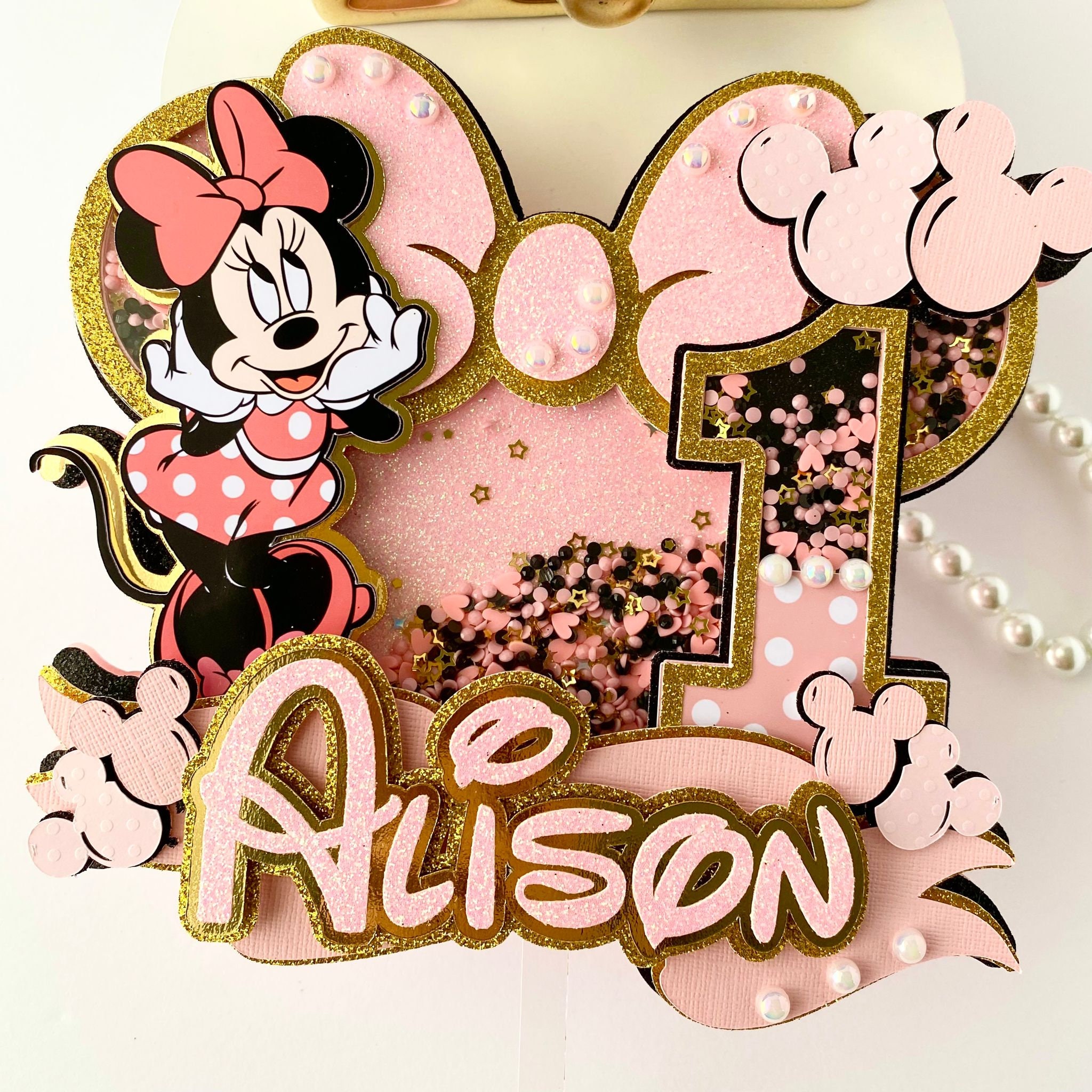 Minnie Mouse Cake Topper Minnie Pink Birthday Minnie Party - Etsy