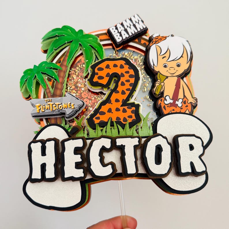 Bam Bam Cake Topper Shaker, Birthday Party Decor - Etsy