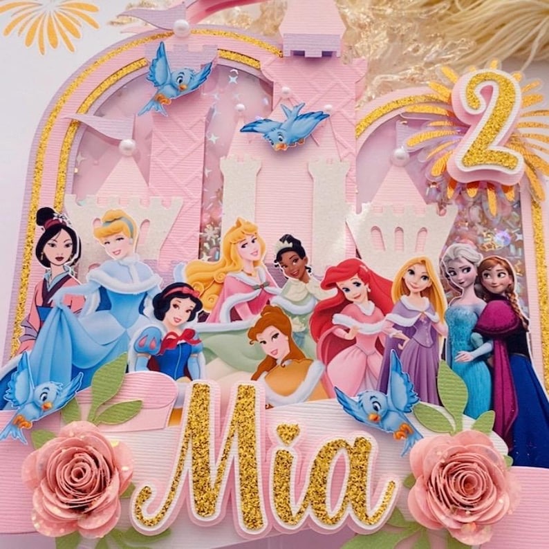 Princess Cake Topper, Princess Birthday Party, Castle Cake Topper ...