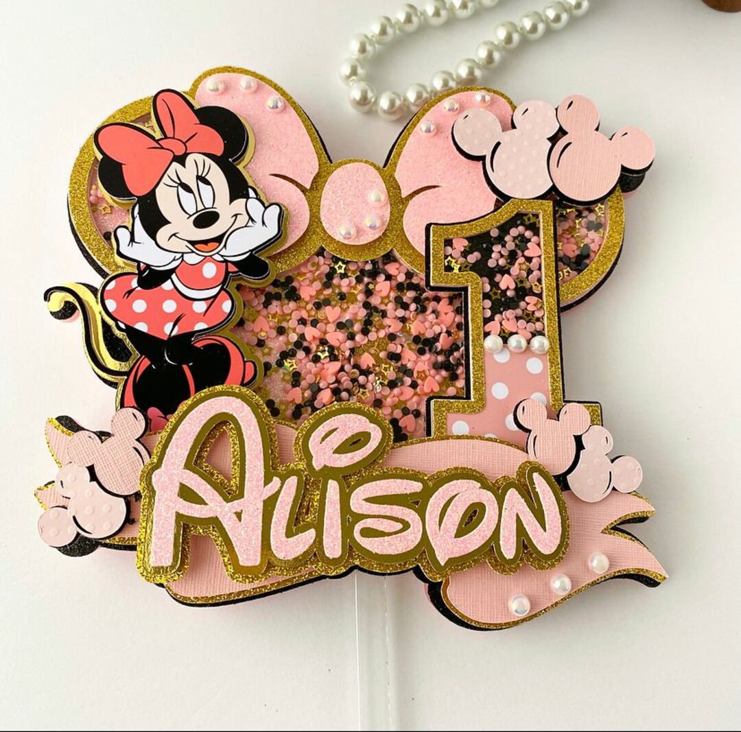 Minnie Mouse Cake Topper Minnie Pink Birthday Minnie Party - Etsy