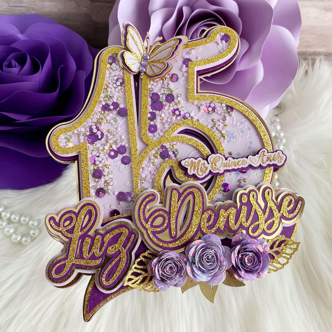 Number Cake Topper, Quince Cake Topper, Quinceañera Cake Topper, 15th ...