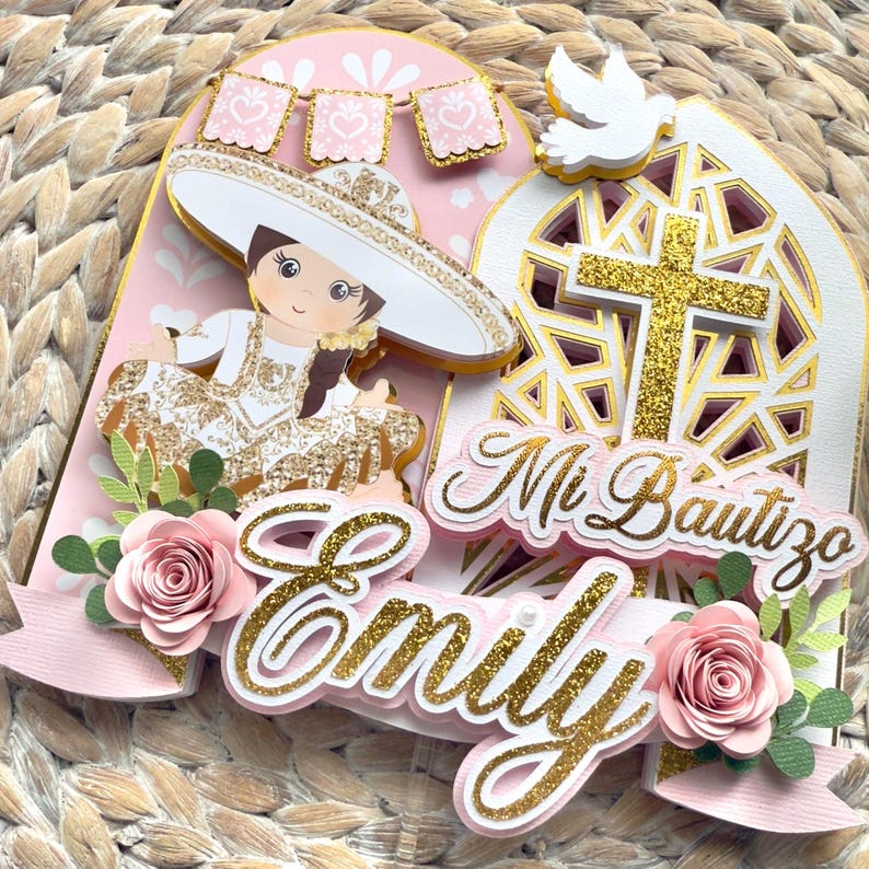 Charra Baptism Cake Topper, Mi Bautizo, Christening Decoration - Etsy ...