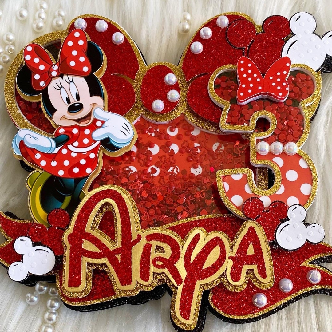 Minnie Mouse Cake Topper, Minnie Pink Birthday, Minnie Party Decoration ...