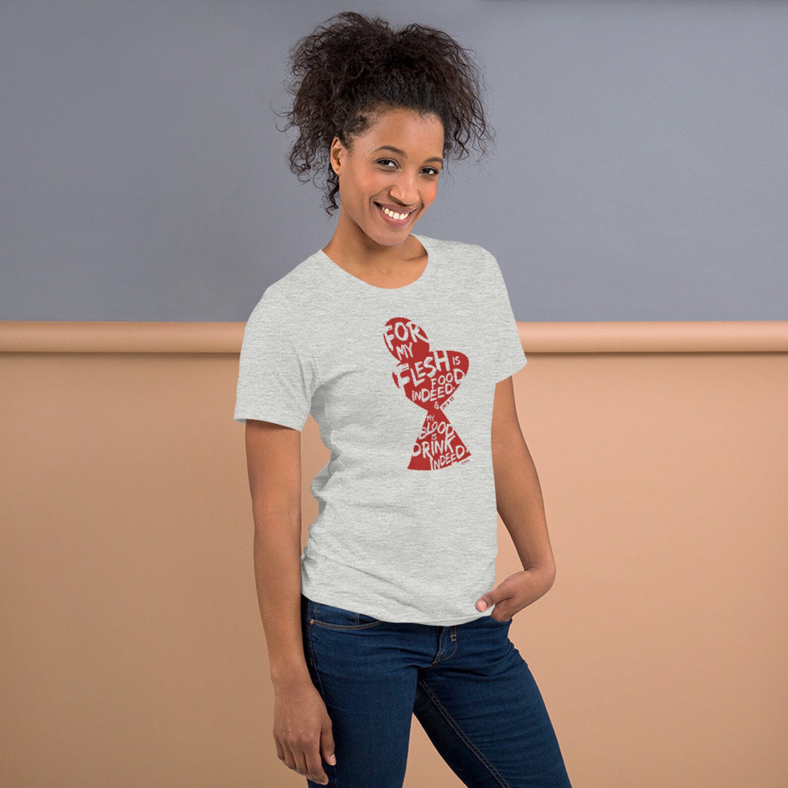 Flesh and Blood First Communion Gift Eucharist Shirt Jesus Bread and ...
