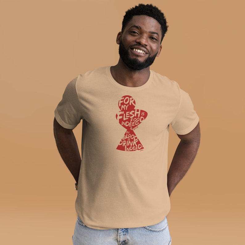 Flesh and Blood First Communion Gift Eucharist Shirt Jesus Bread and ...