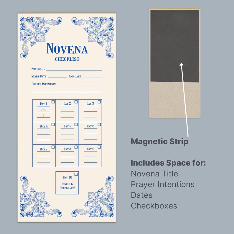 Novena Prayer Notepad Magnetic Backing Catholic Prayer Journal Daily ...