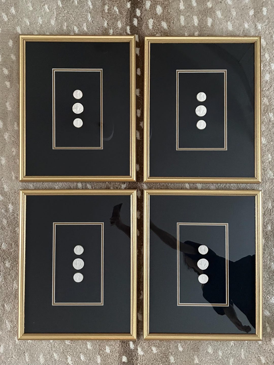 CUSTOM Framed Intaglios Set - With CHOCOLATE BROWN Mat and Backing ...